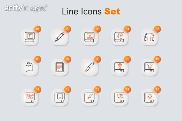 Set line Jewish torah book, Book with mathematics, about weapon ...