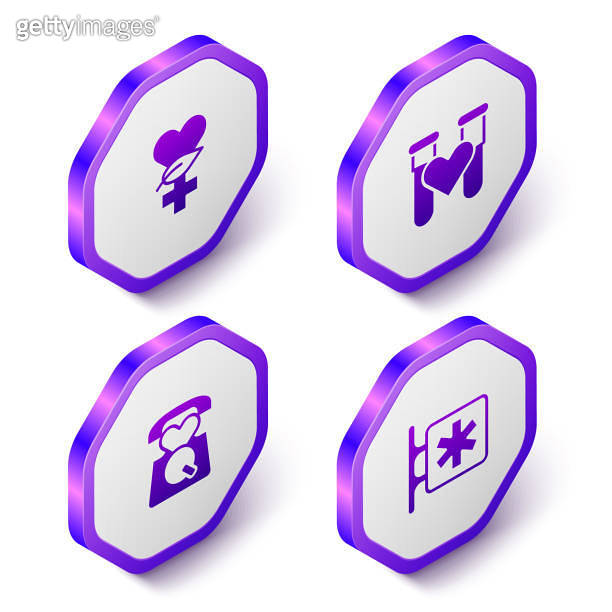 Set Isometric Ethnoscience, Test tube with blood, Emergency call 911 ...