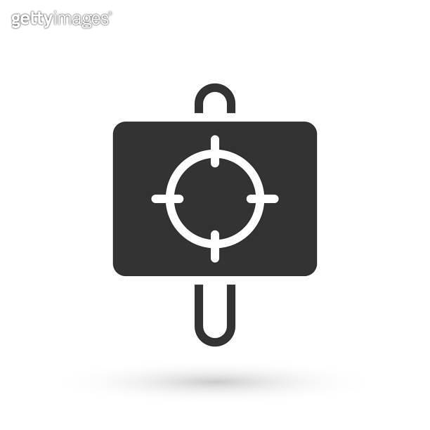 Grey Target sport icon isolated on white background. Clean target with ...
