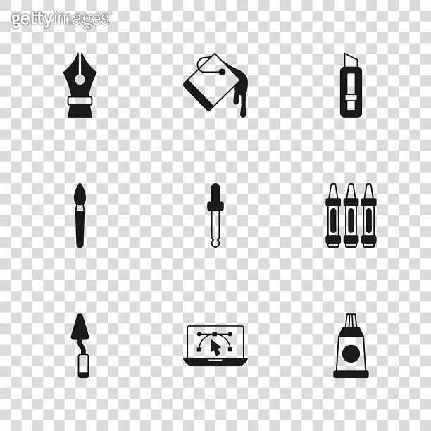 Set Computer with design program, Wax crayons for drawing, Tube paint ...