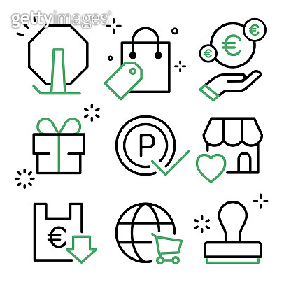 Shopping Icon Set Sale, points, rewards and stamps (1455967459) 일러스트 ...