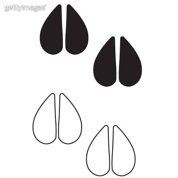 cow step icon. animal footprint cow sing. cow step outline symbol. flat ...