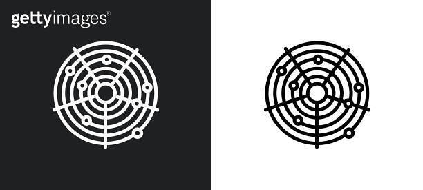 spider chart outline icon in white and black colors. spider chart flat ...