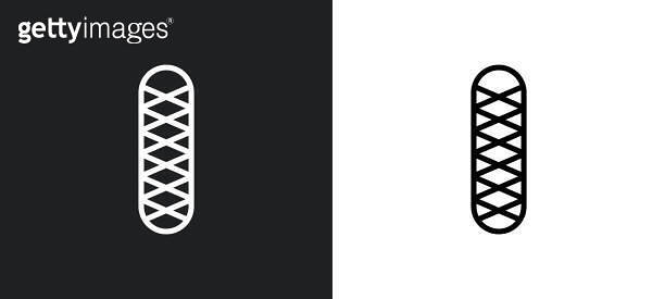 nail file outline icon in white and black colors. nail file flat vector ...