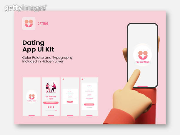 Dating App Ui Kit For Responsive Mobile Application Or Website With