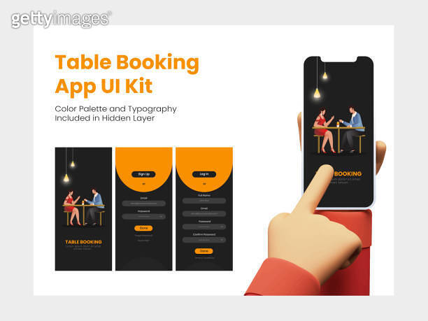Table Booking Mobile App UI Kit Including as Sign In, Sign Up for ...