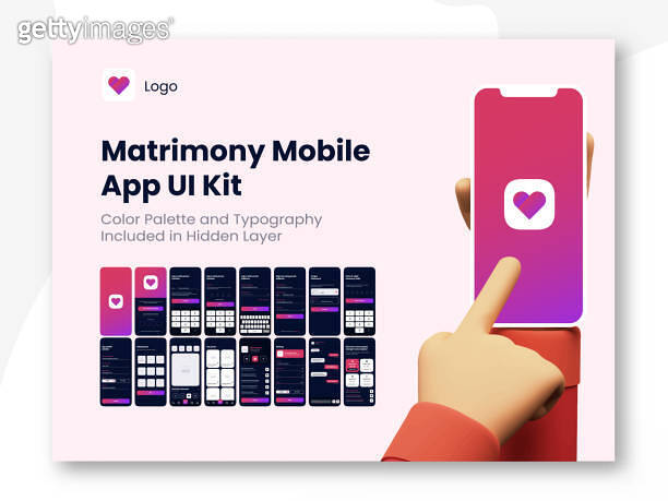 Matrimony App UI Kit for Responsive Mobile App or Website with ...
