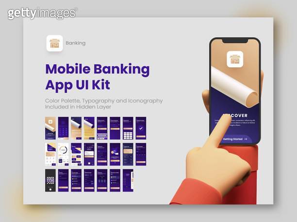 Mobile Banking App UI, UX and GUI Screens Including as Create Account ...