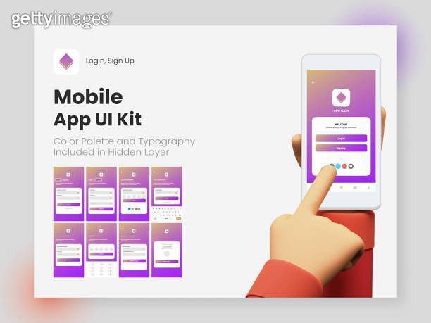 Wireframe UI, UX and GUI Layout with Different Login Screens including ...