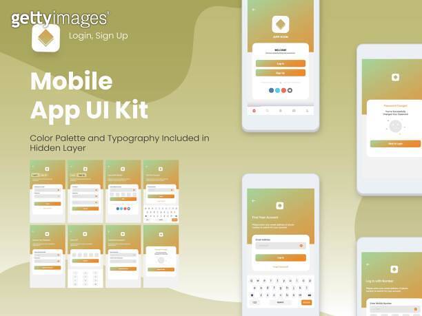 Wireframe UI, UX and GUI Layout with Different Login Screens including ...