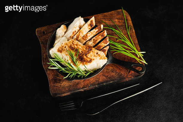 Chicken fillets fried until half cooked,product.Semi-finished chicken ...