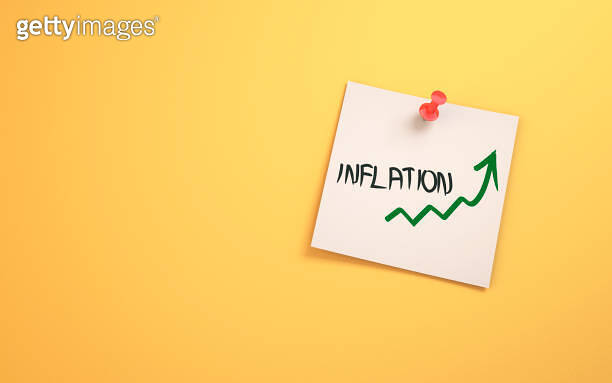 High Inflation Lettering Written on Note Paper Sitting on Yellow ...