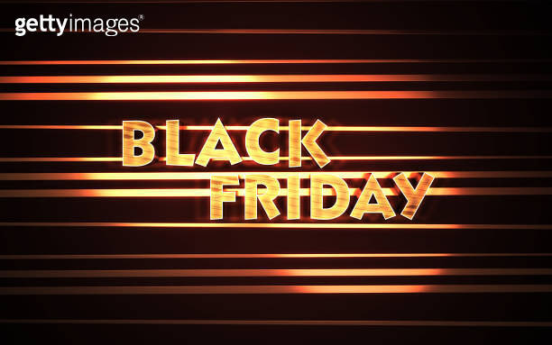 Metallic and Neon Black Friday Sign on Metal Bar Background 이미지 ...