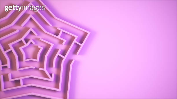 Star Shaped Maze Pink Colored (1702408175) - 게티이미지뱅크