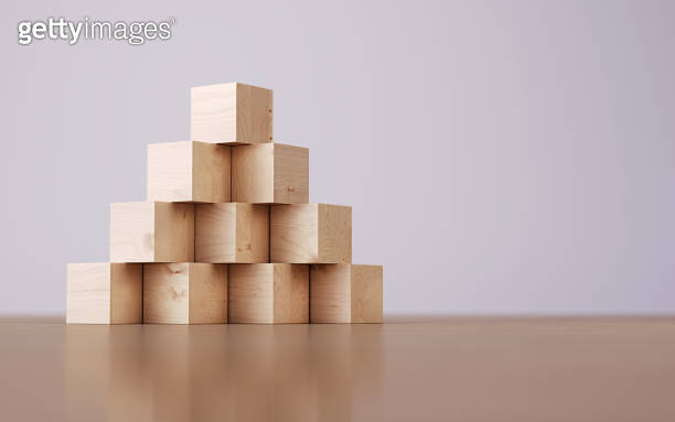 Pyramid Made of Wooden Blocks 이미지 (1753873545) - 게티이미지뱅크