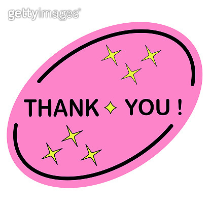 Thank You Cool trendy retro stickers.Thanks lettering illustration ...