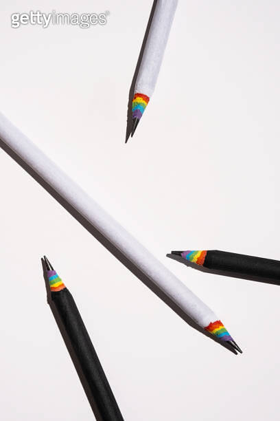 Black and white sharp pencils layout. 이미지 (1699530178) - 게티이미지뱅크