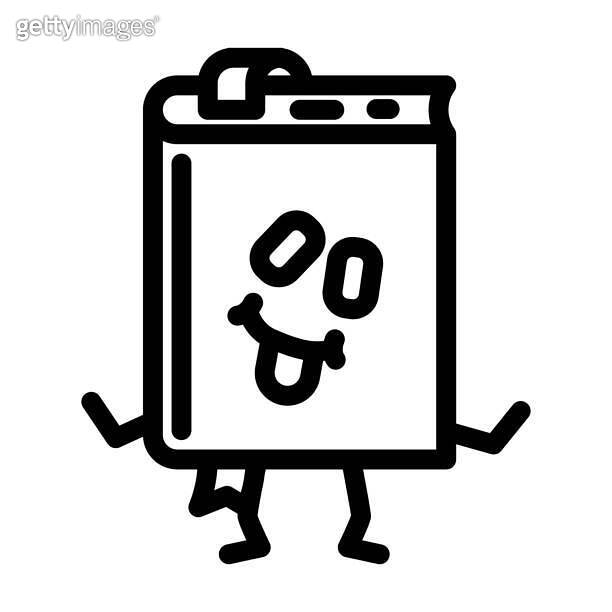 smart book character line icon vector illustration (1748405592) - 게티이미지뱅크