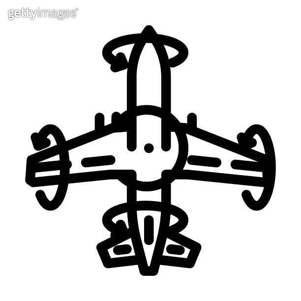 flight control system aeronautical engineer line icon vector ...
