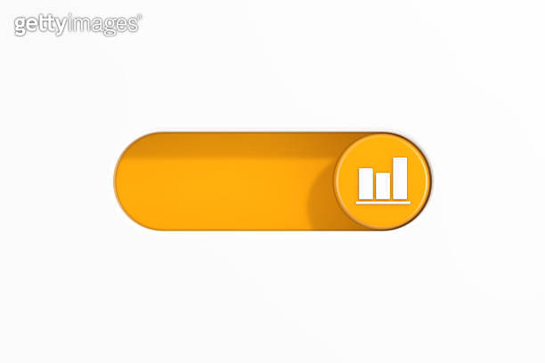 Yellow Toggle Switch Slider with Bar Chart Graph Diagram Statistical Business Icon. 3d Rendering ...