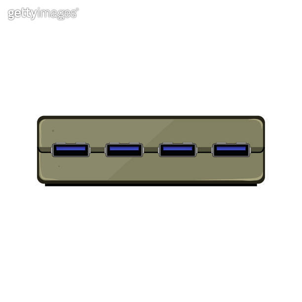technology usb hub cartoon vector illustration (1485653881) - 게티이미지뱅크