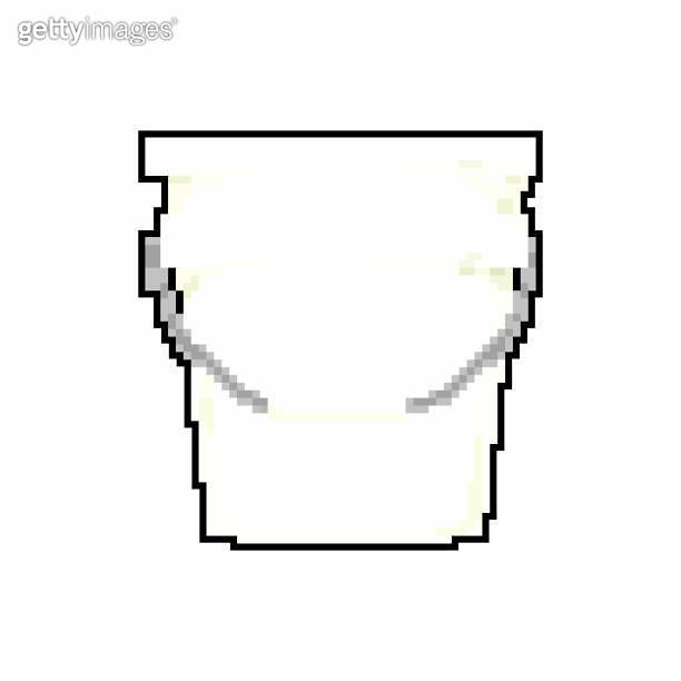 paint plastic bucket container game pixel art vector illustration ...