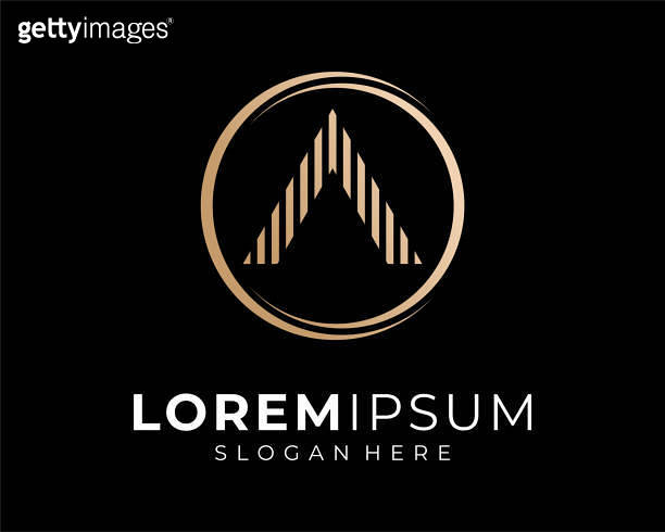 Letter A Initials Gold Luxury Classy Elegant Circle Border Emblem ...