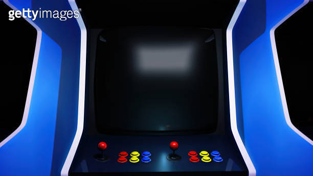 POV, close up to the empty screen of an arcade machine. 이미지 (1690954789) - 게티이미지뱅크