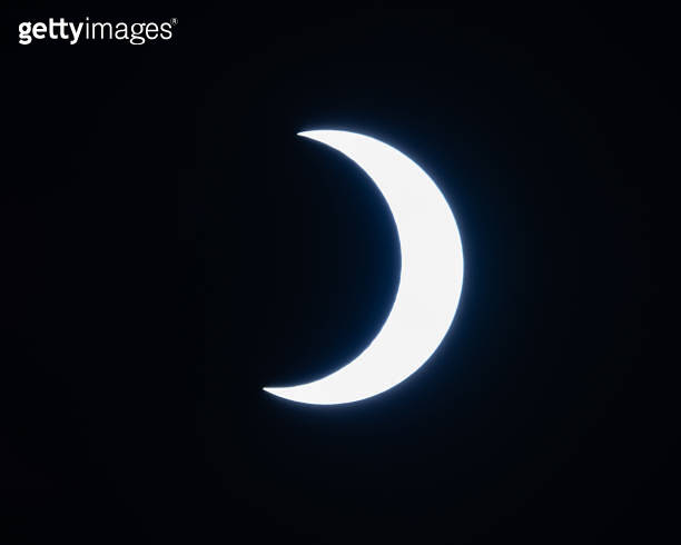 Partial solar eclipse at its maximum point viewed from Los Angeles ...