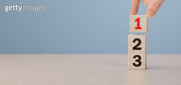 Task priority and management concept. Wooden cube blocks with number ...