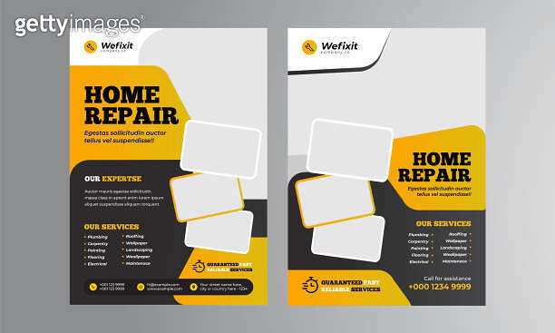 home repair services flyer template. editable construction renovation ...