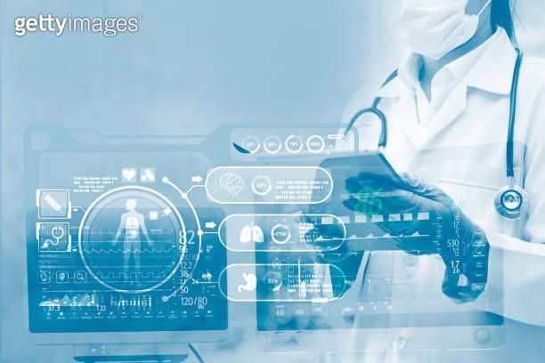 Doctor use robotic and innovative medical technology diagnose and ...