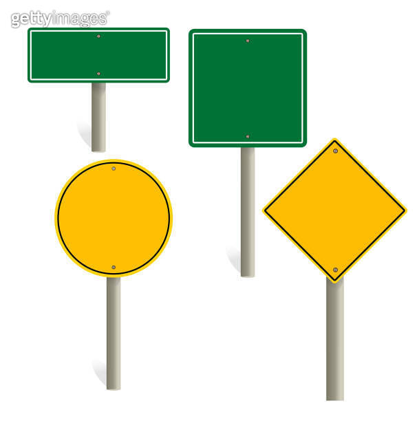 road sign blank template. Road sign set traffic blank sign mockup blank ...
