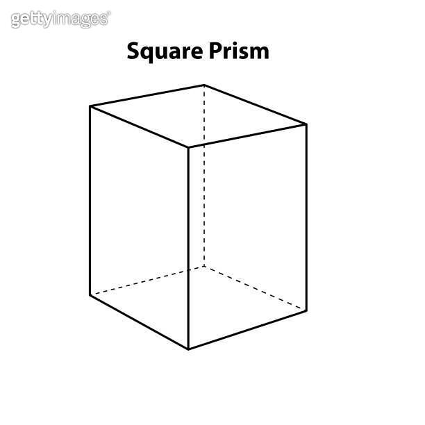 Geometric shapes - Square prism - square prism. Vector illustration ...