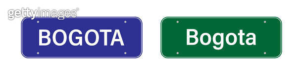 Bogota road sign. Welcome to Bogota, Colombia. Bogota city entering ...