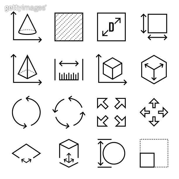 Dimension, area and perimeter measure concept. Square, perimeter ...
