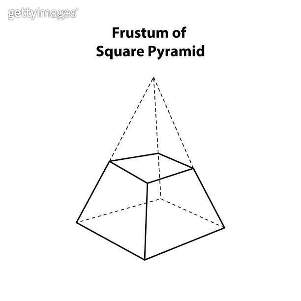 Frustum of square Pyramid. geometric shapes. Vector illustration of ...