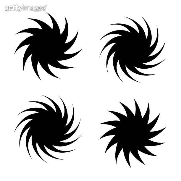 Abstract graphic spirals: Circular movement, radial dynamic swirls set ...