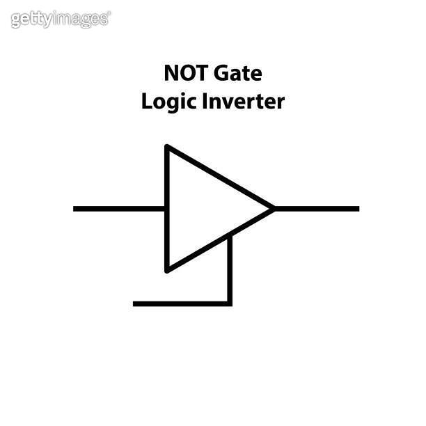 Logic gate not inverter. electronic symbol. Illustration of basic ...