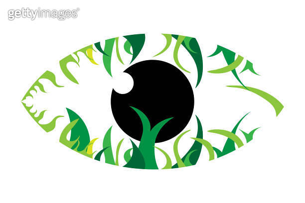 The green eye vector illustration. Ecological concept. Eco-friendly ...