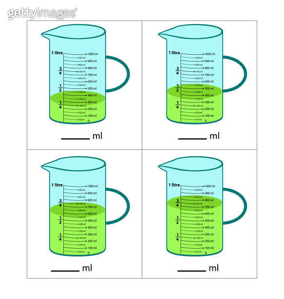 The scale measuring jug. with measuring scale. Beaker for chemical ...