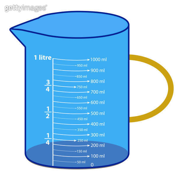 The scale measuring jug is 0ml. with measuring scale. Beaker for ...