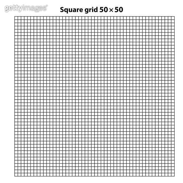 Square grid with 50 by 50 squares, grid texture background, vector ...