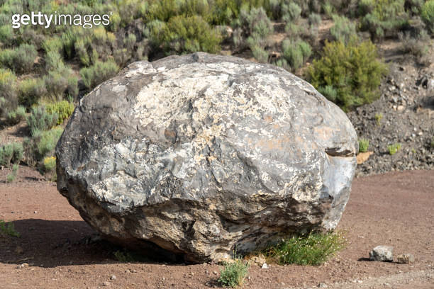 Volcanic bomb, rock isolated outdoors 이미지 (1565324200) - 게티이미지뱅크