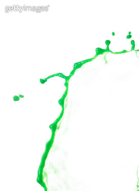 Green Matcha Milk Tea pour fall down, explosion in air. Green Matcha ...