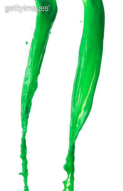 Green Matcha Milk Tea pour fall down, explosion in air. Green Matcha ...