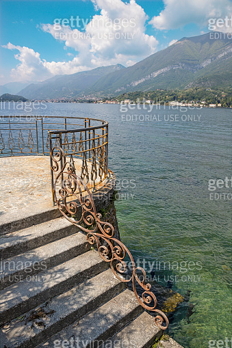 Bellagio - The stair of Villa Melzi on the waterfront of Como lake ...