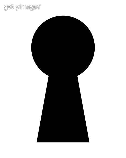 keyhole silhouette shape, black and white vector illustration ...