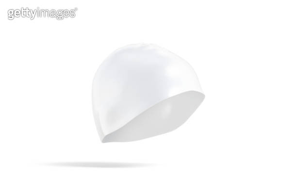 Blank white sport swim cap mockup, side view, no gravity (1552759545 ...