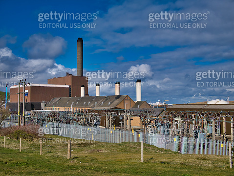 The buildings, chimneys and electrical infrastructure of Lerwick Power ...